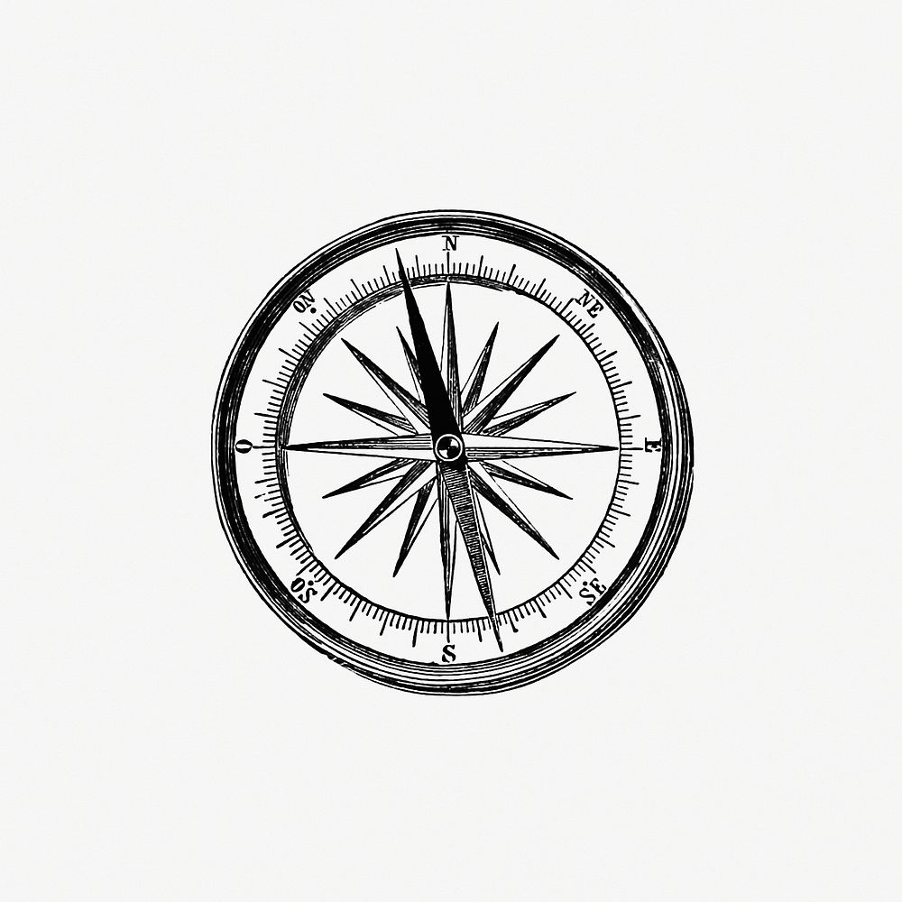 Compass One Hundred Tables Quaint | Free Photo Illustration - rawpixel