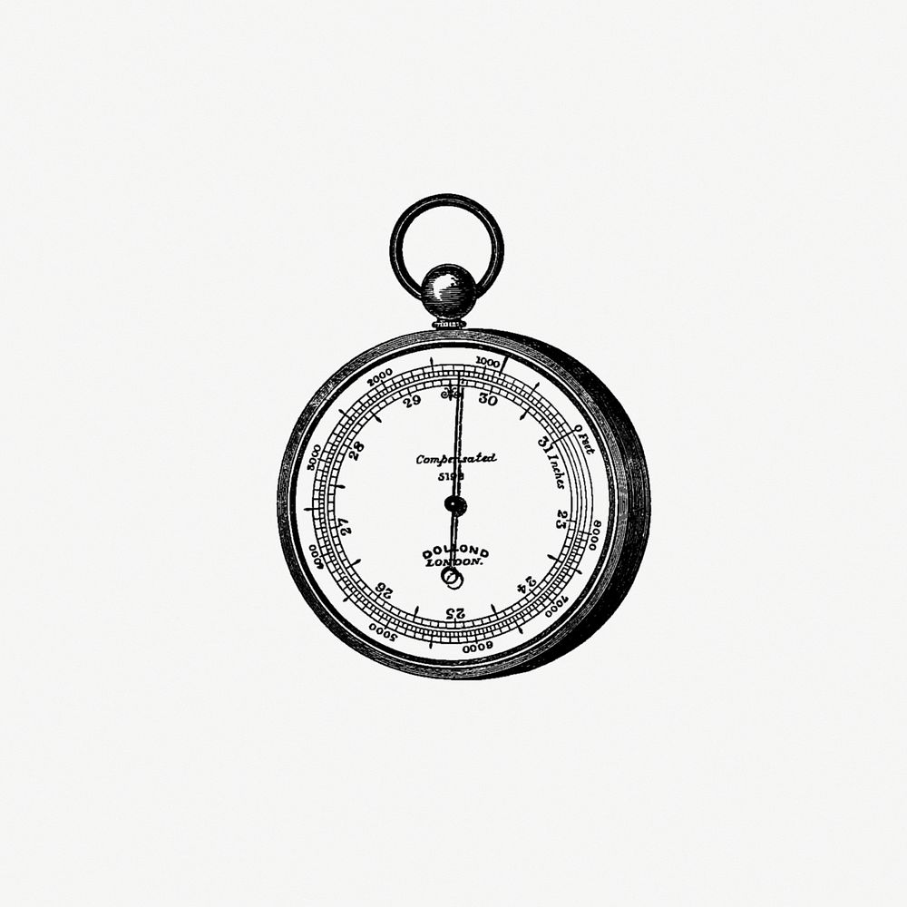 Drawing of an aneroid barometer | Premium PSD Illustration - rawpixel