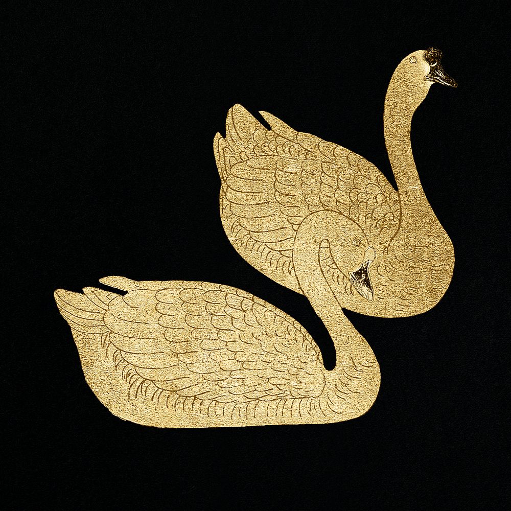 Geese gold effect design element | Premium PSD - rawpixel