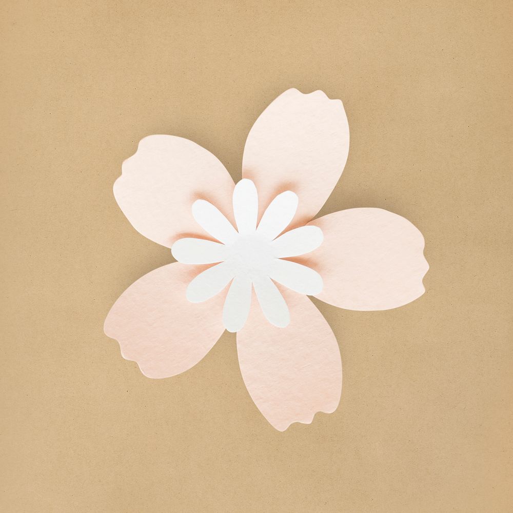 Pink flower paper craft | Premium PSD - rawpixel