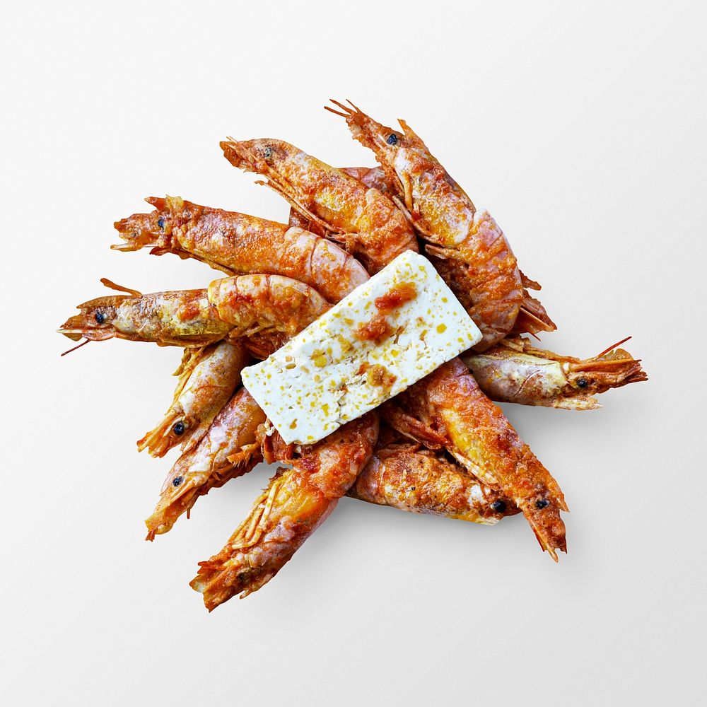Cooked prawn dish sticker, food | Free PSD - rawpixel