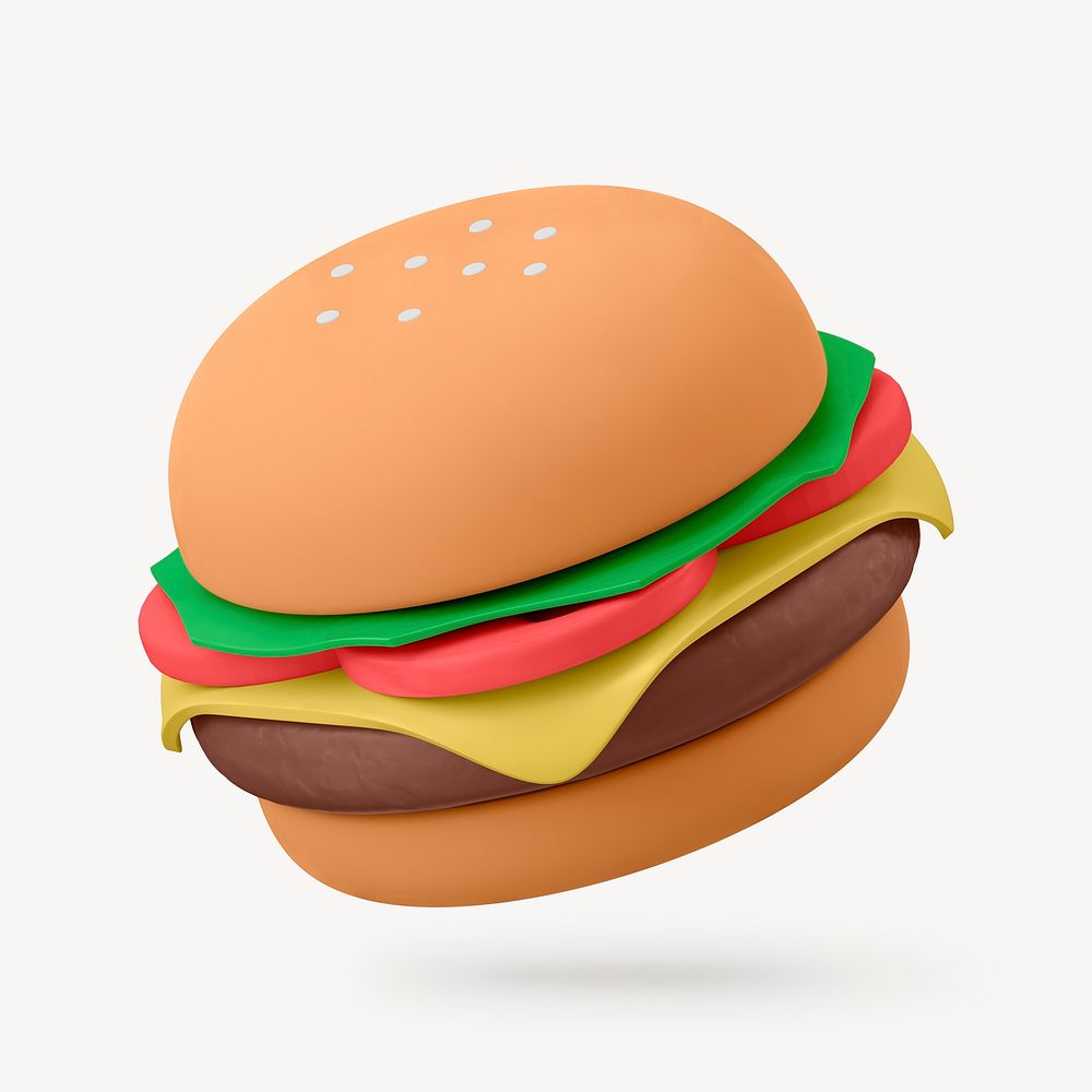 Hamburger design element, food 3d | Premium PSD - rawpixel