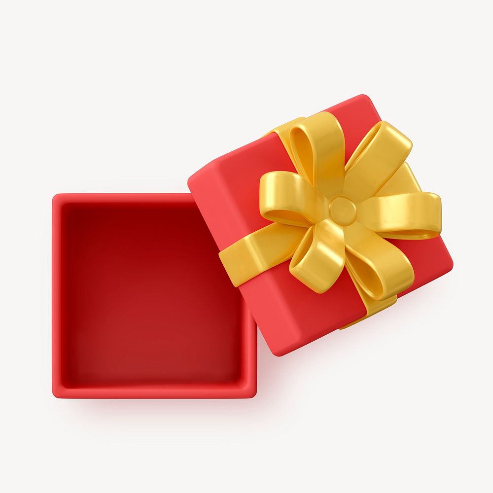 Open red gift box clipart, | Free Photo - rawpixel