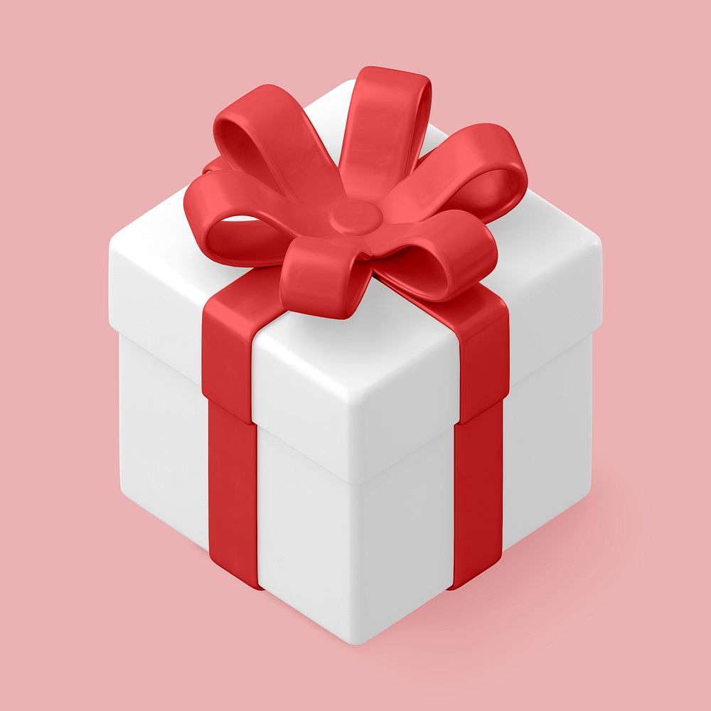 White gift box clipart, 3d | Premium PSD - rawpixel