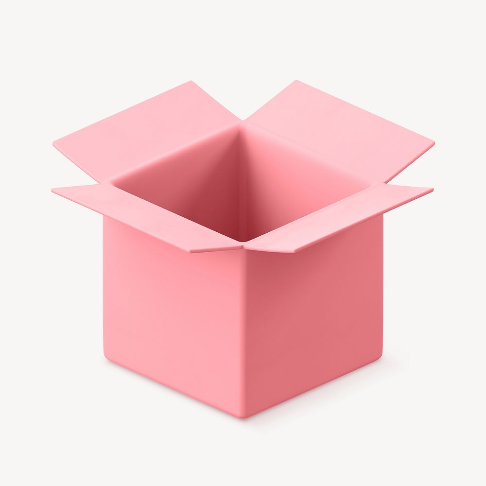 Pink open box, 3D package | Premium PSD - rawpixel
