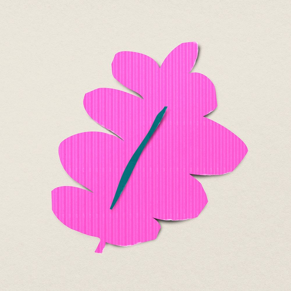Pink leaf sticker, paper craft | Free Photo - rawpixel
