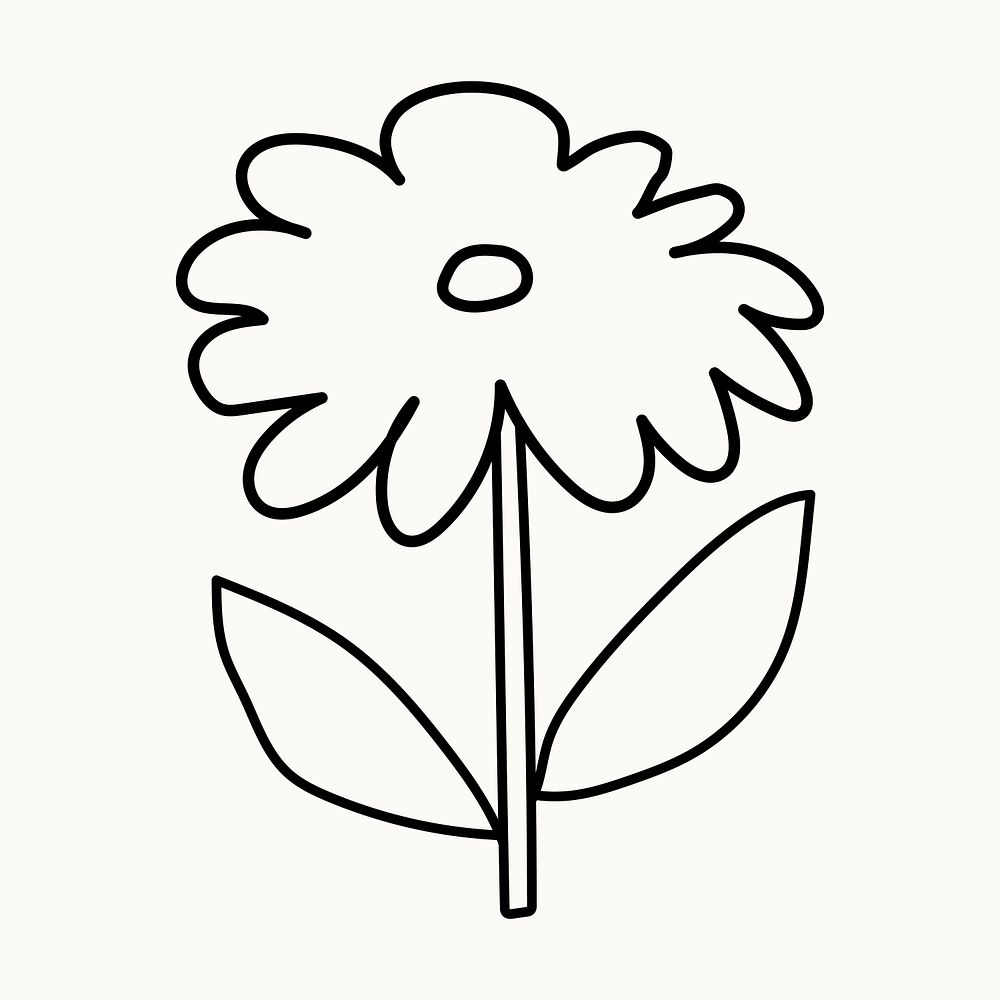 Daisy flower doodle illustration, floral | Free Photo - rawpixel