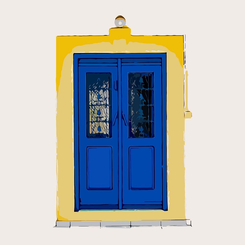 Wooden French door clipart, house | Premium Vector - rawpixel