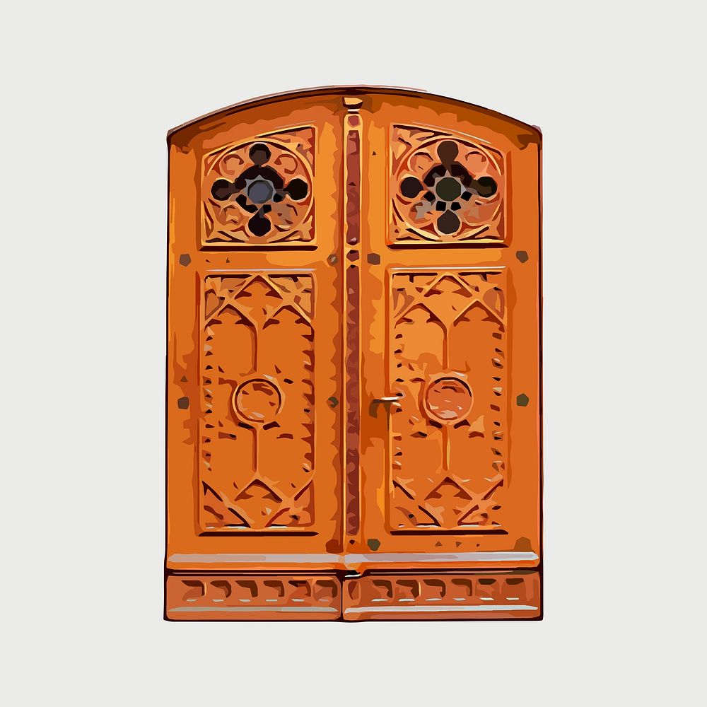 Traditional carved door clipart, gothic | Premium Vector - rawpixel
