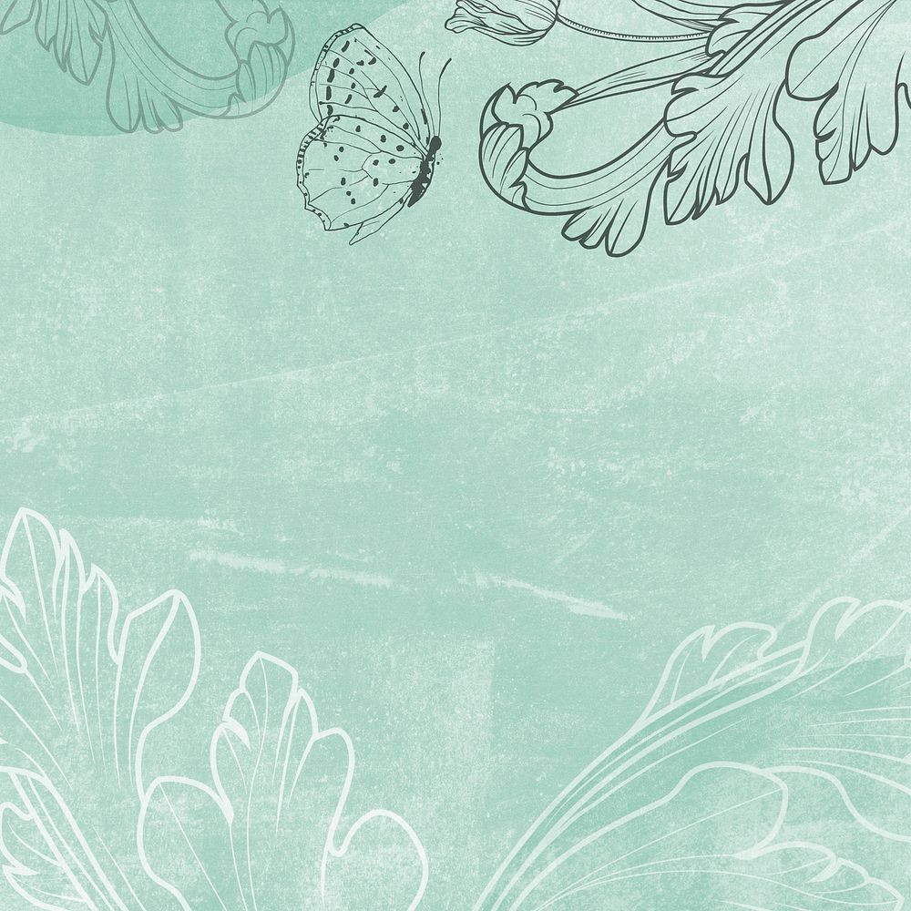 Green background, ornamental floral design | Free Photo - rawpixel