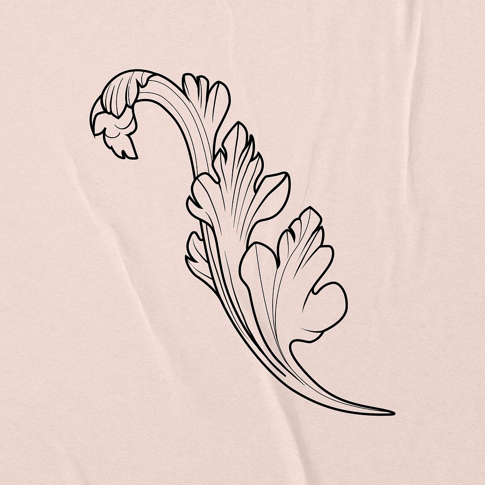 Vintage baroque ornament design element, | PSD - rawpixel