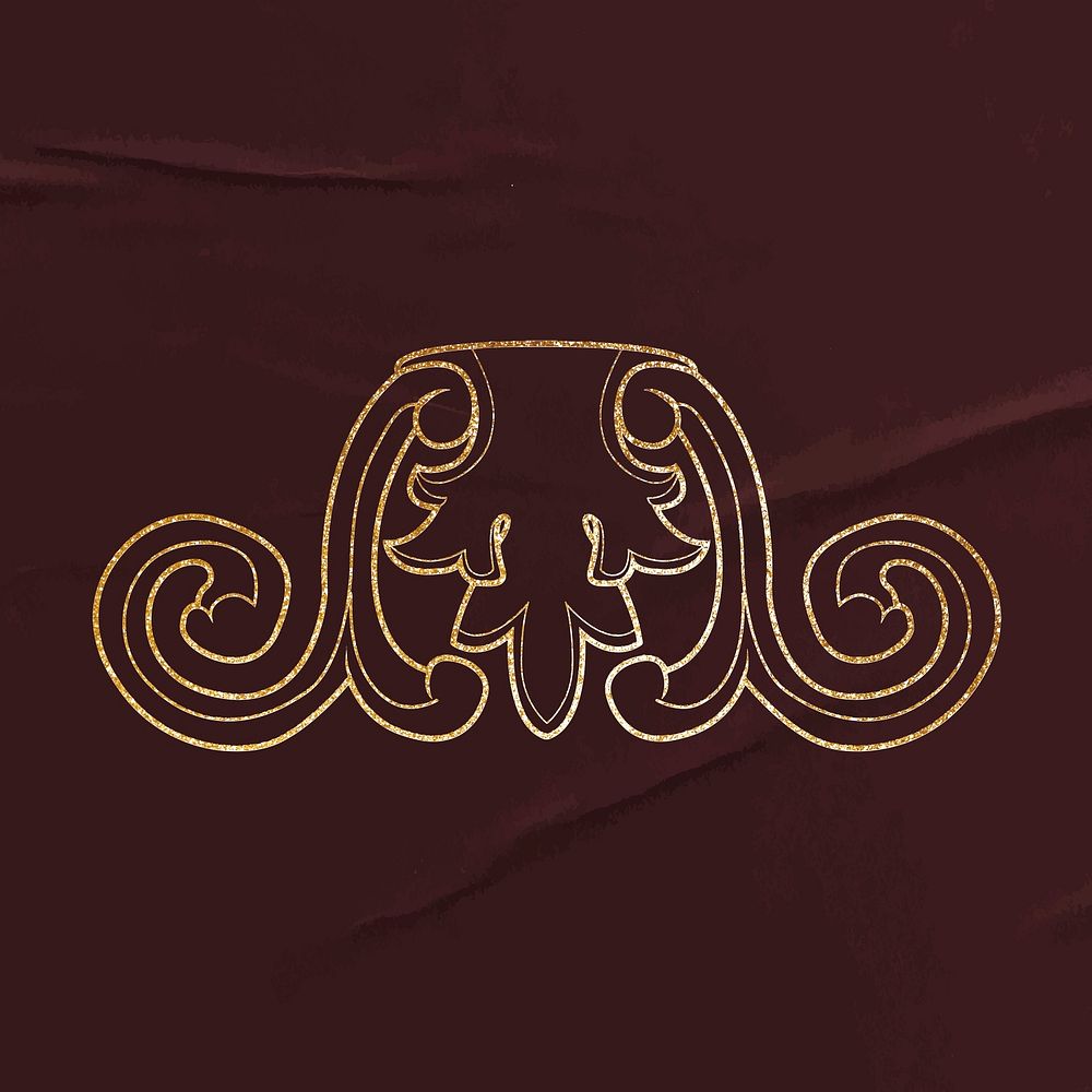 Gold ornament illustration sticker, aesthetic | Premium Vector - rawpixel