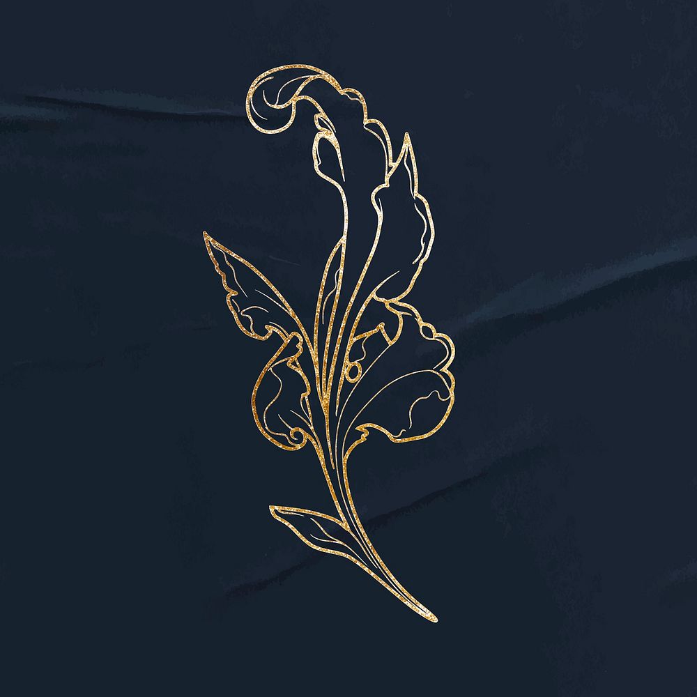 Gold ornament illustration sticker, aesthetic | Premium Vector - rawpixel