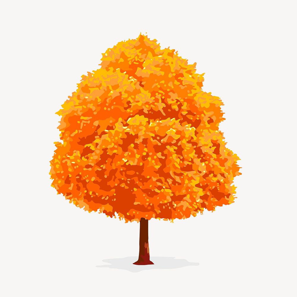 Orange autumn tree isolated on white, | Premium PSD Illustration - rawpixel