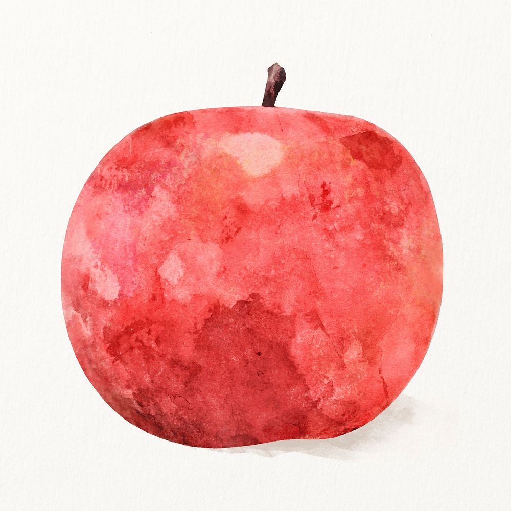 Watercolor red apple illustration, fruit | Free Photo Illustration ...