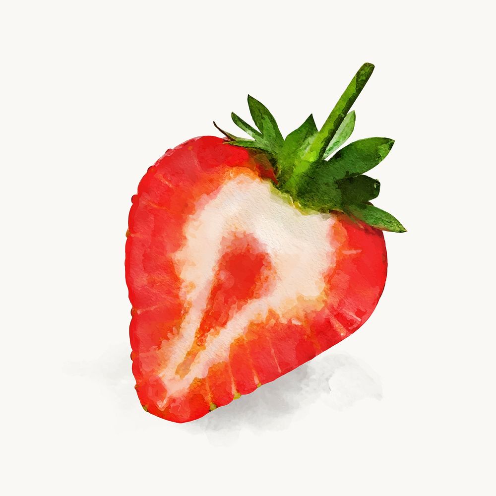 Aesthetic strawberry sticker, watercolor fruit | Premium Vector ...