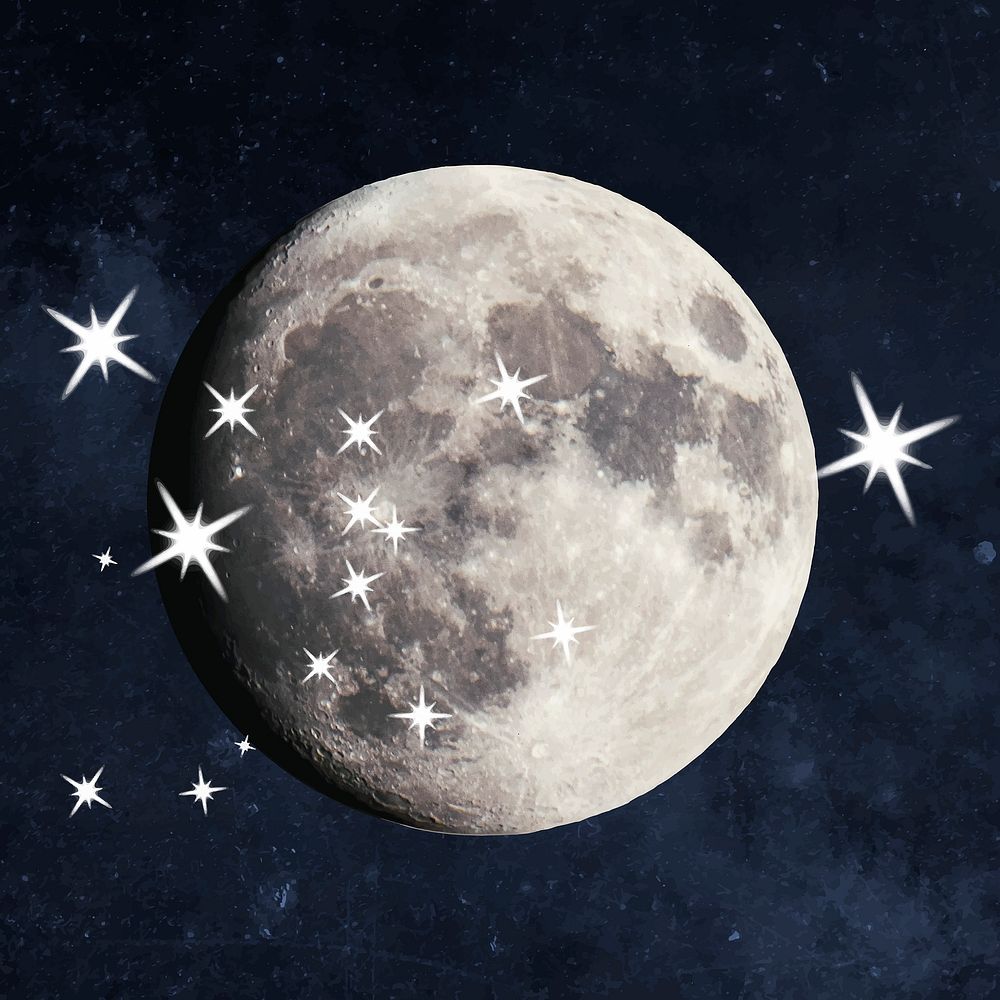 Sparkly moon sticker, space aesthetic | Premium Vector - rawpixel