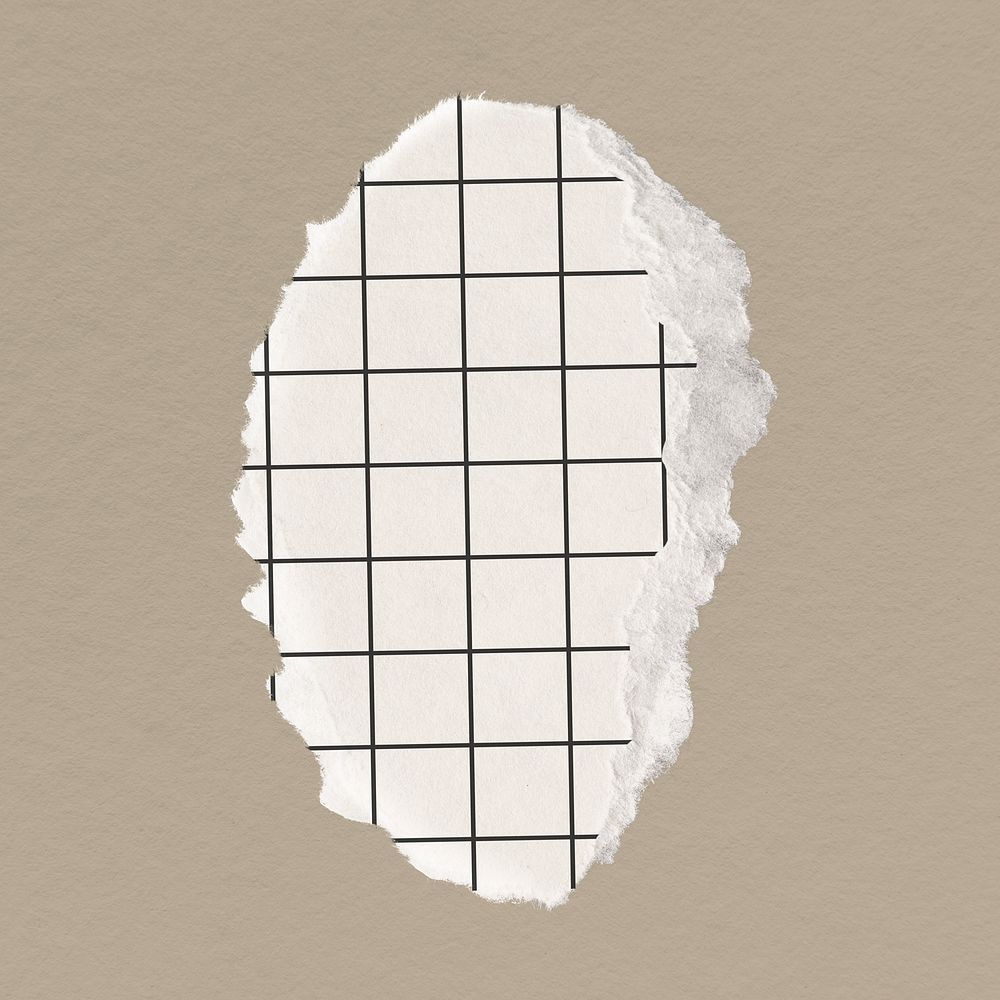 Torn grid paper sticker, textured | PSD - rawpixel