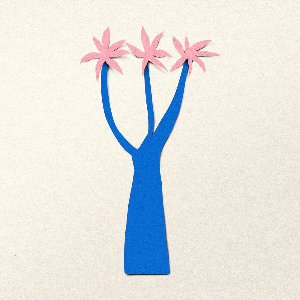 Blue tree paper craft, nature | Premium PSD - rawpixel