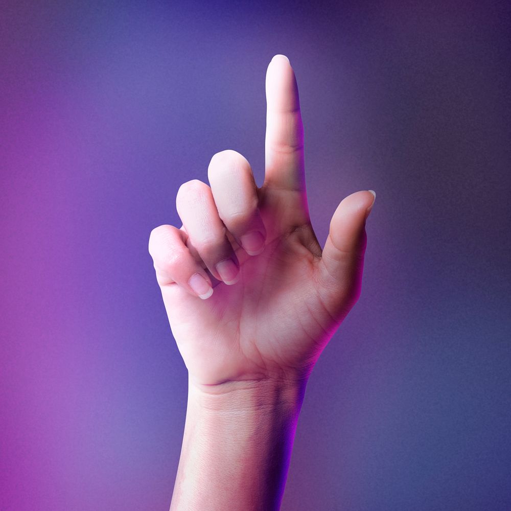Smart technology, purple background, hand | Free Photo - rawpixel