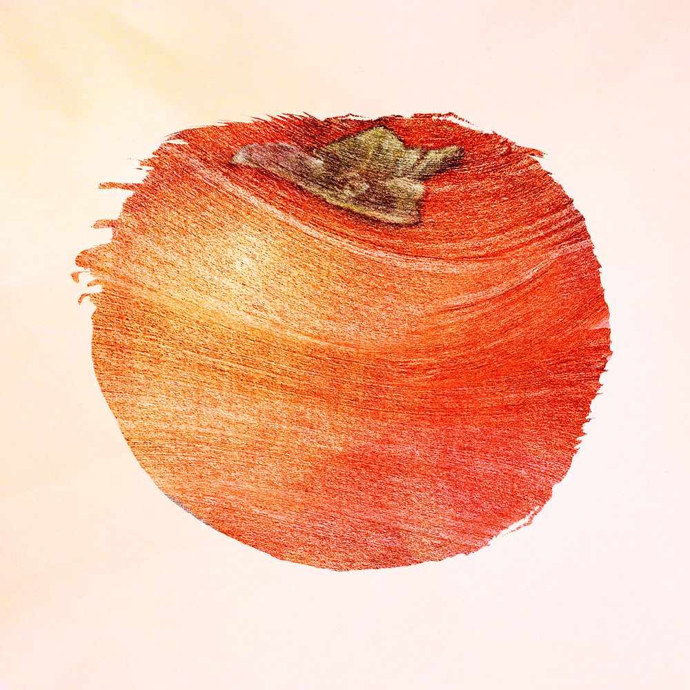 Hand drawn persimmon illustration | Premium PSD - rawpixel
