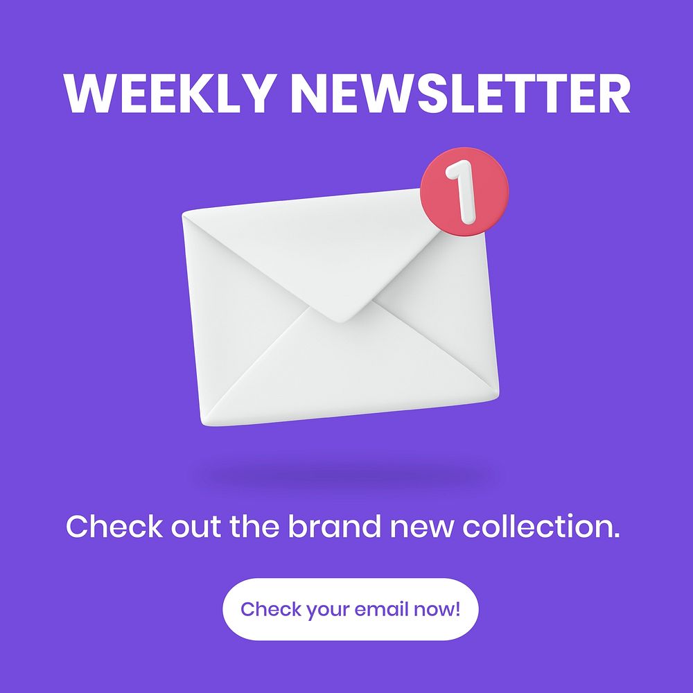Weekly newsletter Instagram post template, | Free Vector Template ...