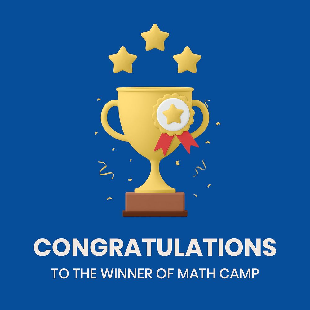 Gold trophy Instagram post template, | Free PSD Template - rawpixel