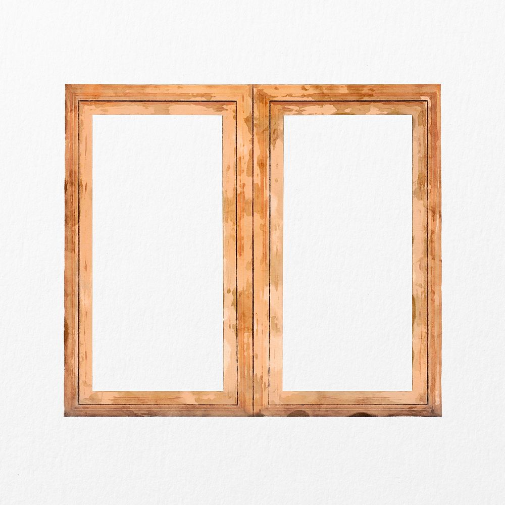 Wooden double window, watercolor home | Free Photo Illustration - rawpixel