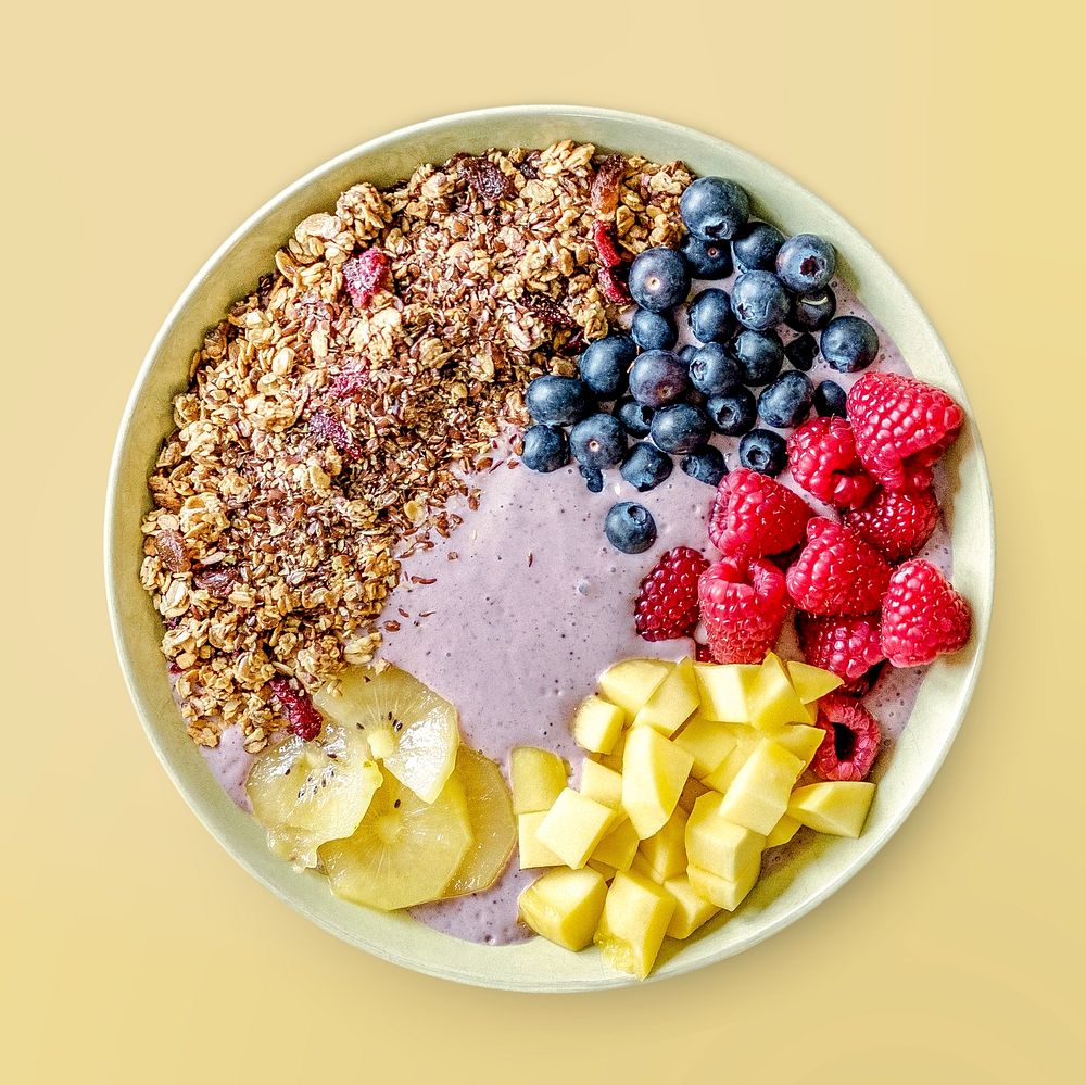 Smoothie bowl sticker, food photography | Free PSD - rawpixel