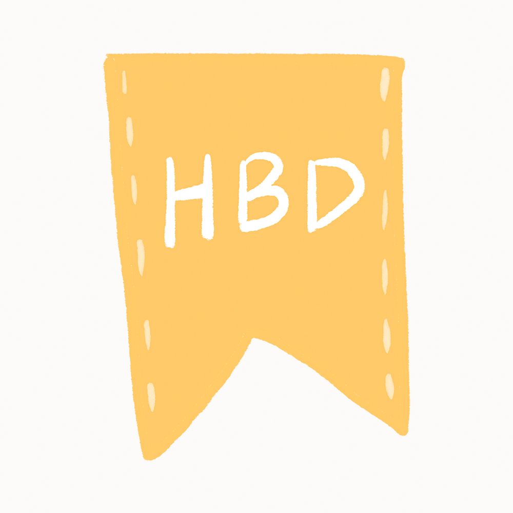 Yellow HBD label, decorative banner | Free Photo - rawpixel