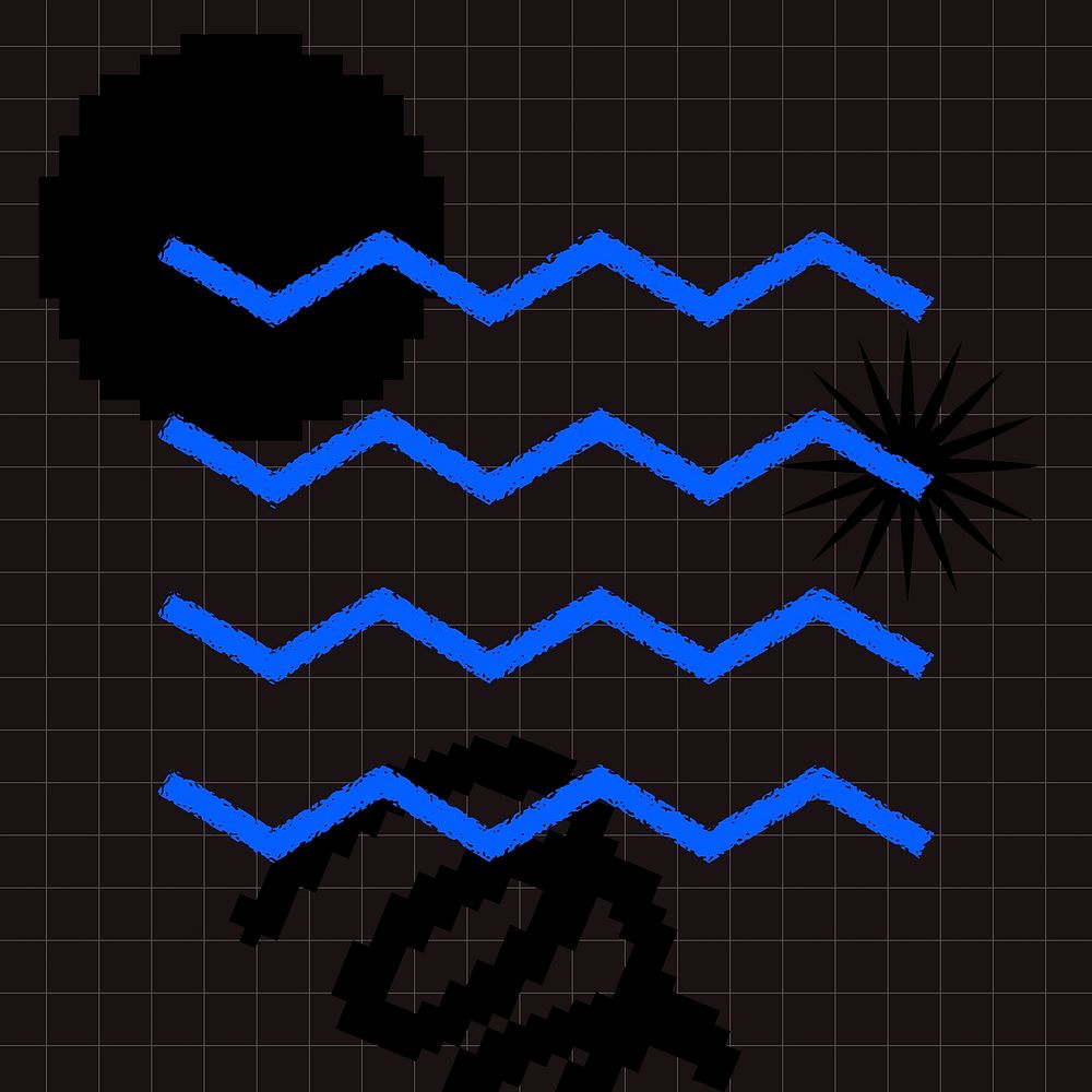Zig-zag line collage element, blue | Premium Vector - rawpixel
