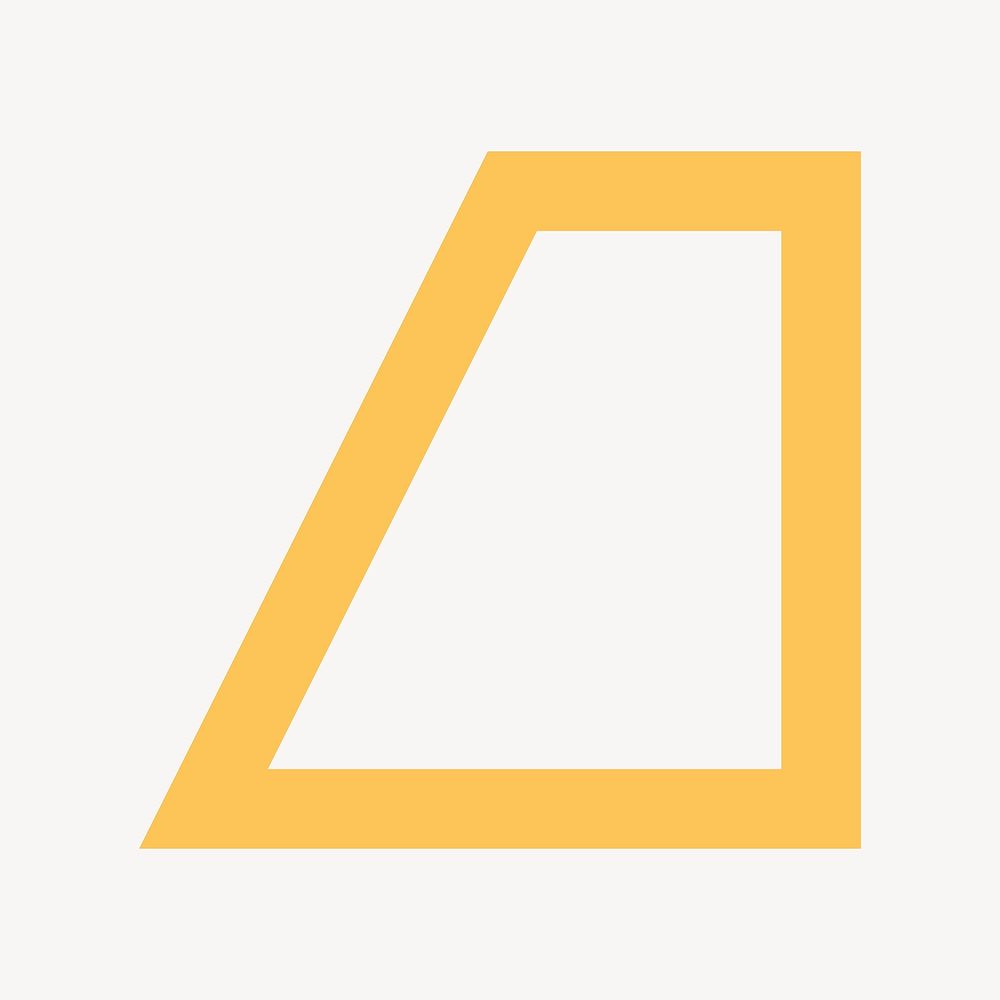 Abstract geometric shape, yellow trapezium | Premium Vector - rawpixel