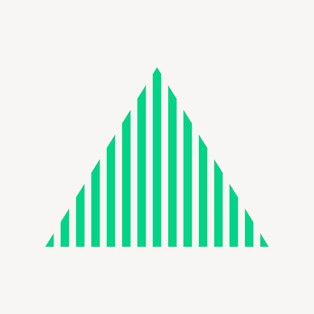 Striped triangle sticker, green abstract | Free Vector - rawpixel