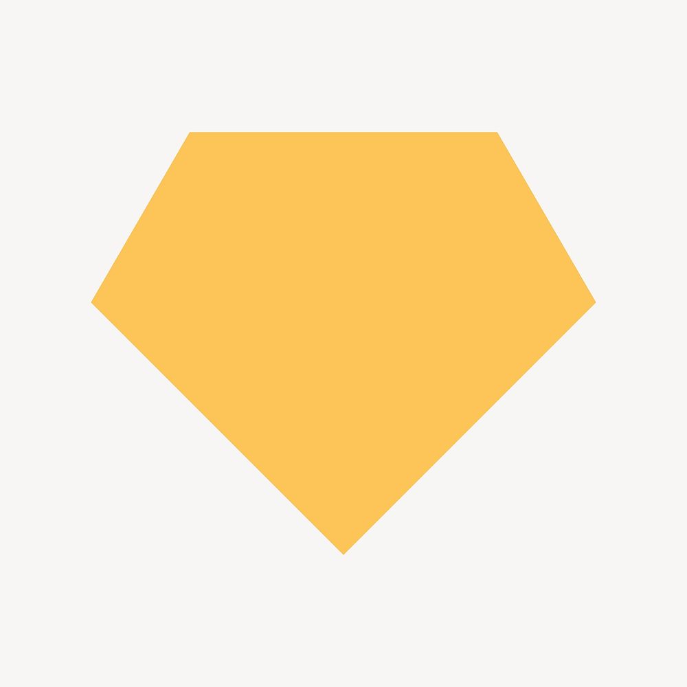 Diamond shape sticker, yellow flat | Premium Vector - rawpixel
