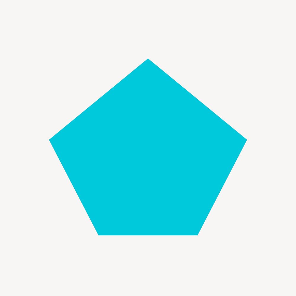 Blue pentagon clipart, geometric shape | Free Vector - rawpixel