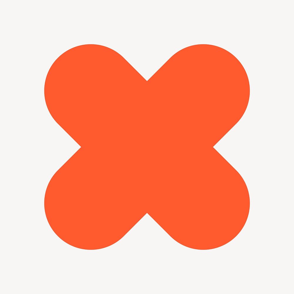 Multiplication sign sticker, orange x | Free Vector - rawpixel