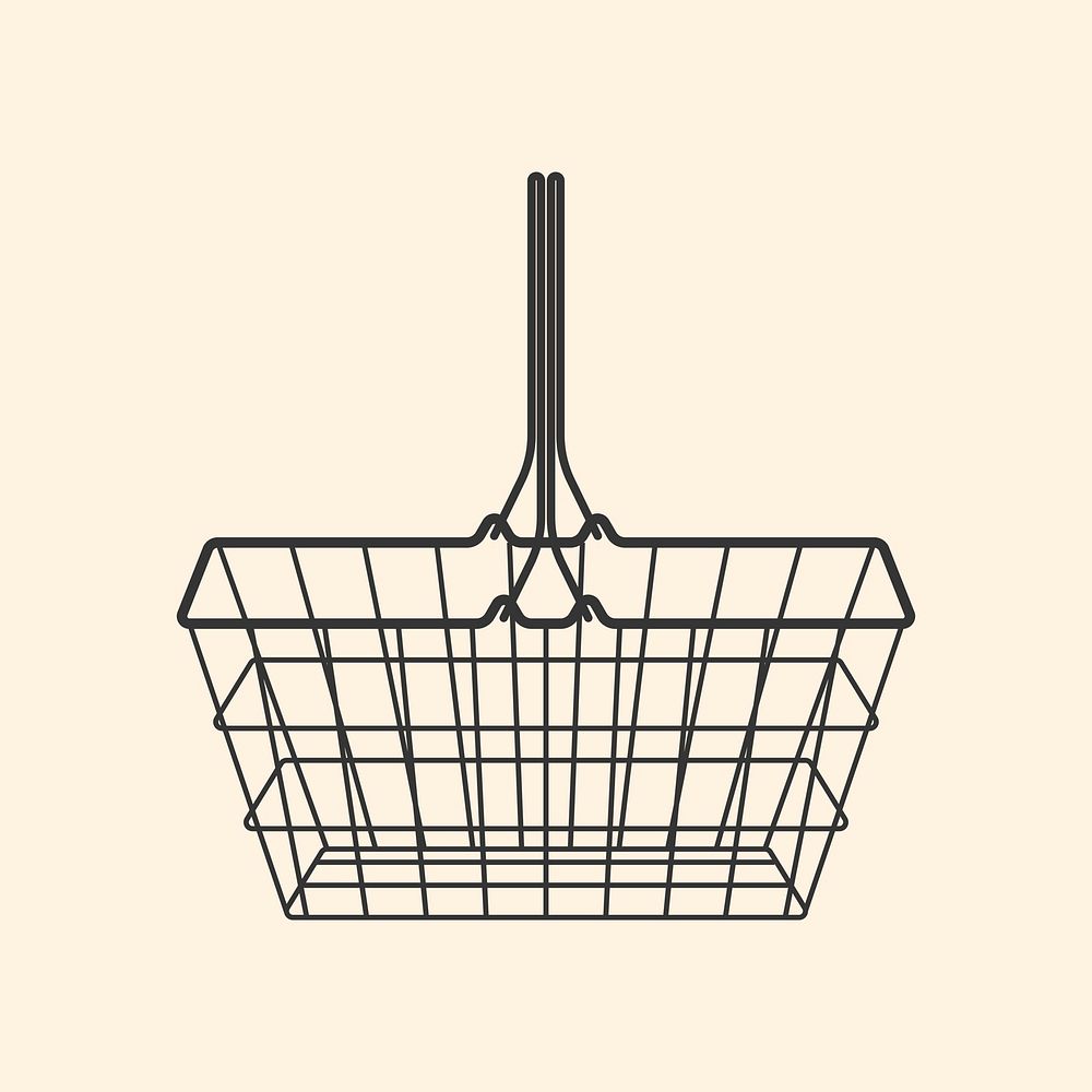 Shopping basket collage element, realistic | PSD Illustration - rawpixel
