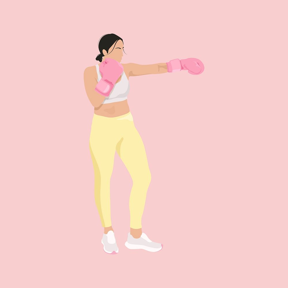 Female boxer, realistic vector illustration | Vector Illustration ...