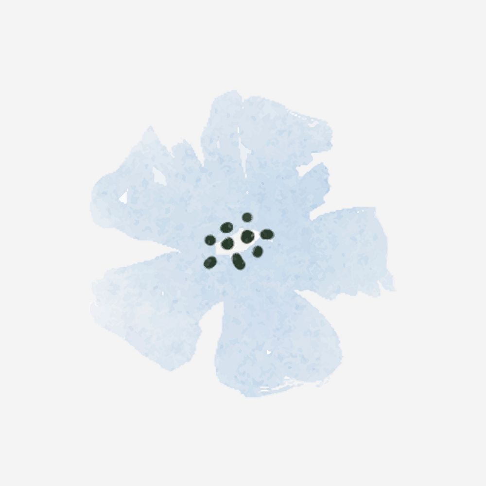 Cute blue flower collage element, | Premium Vector - rawpixel