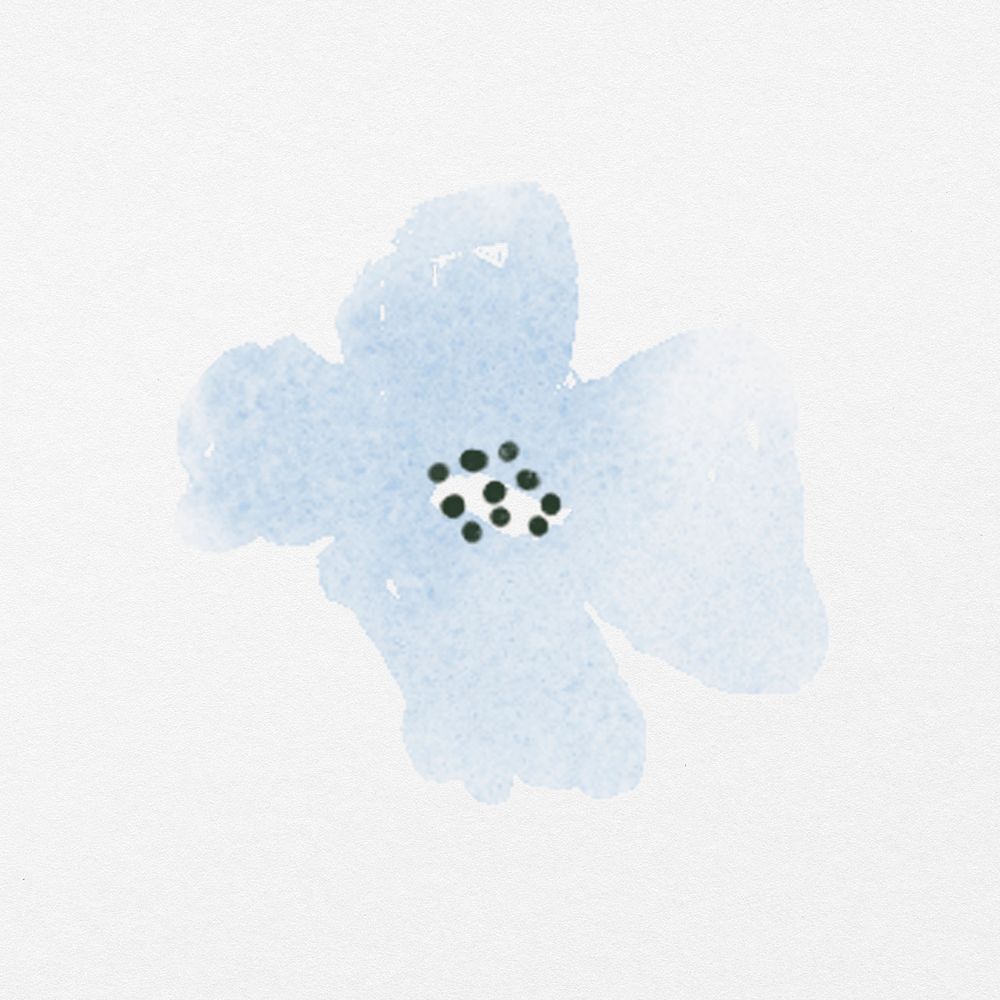 Cute blue flower collage element, | Premium PSD - rawpixel