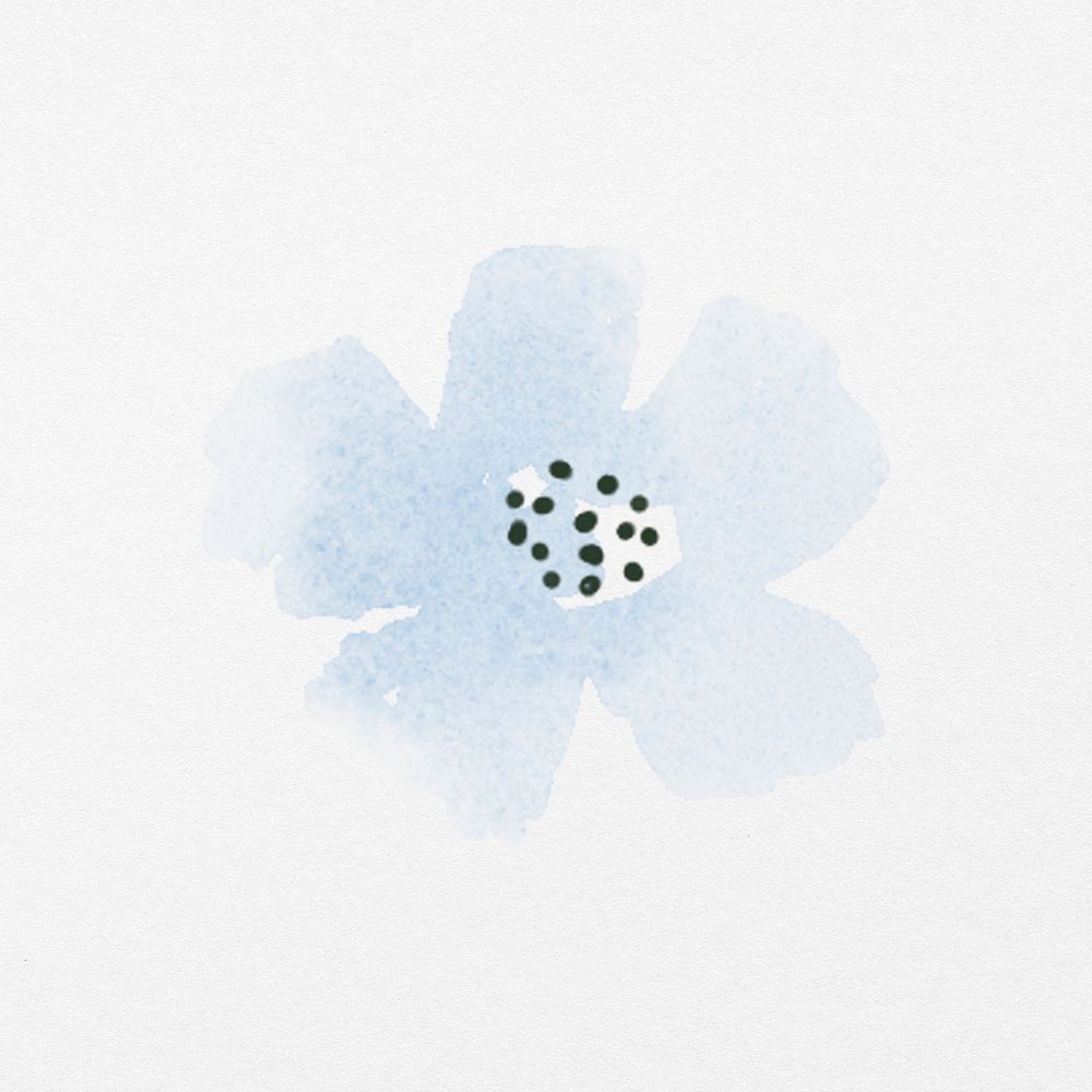 Cute blue flower collage element, | Premium PSD - rawpixel