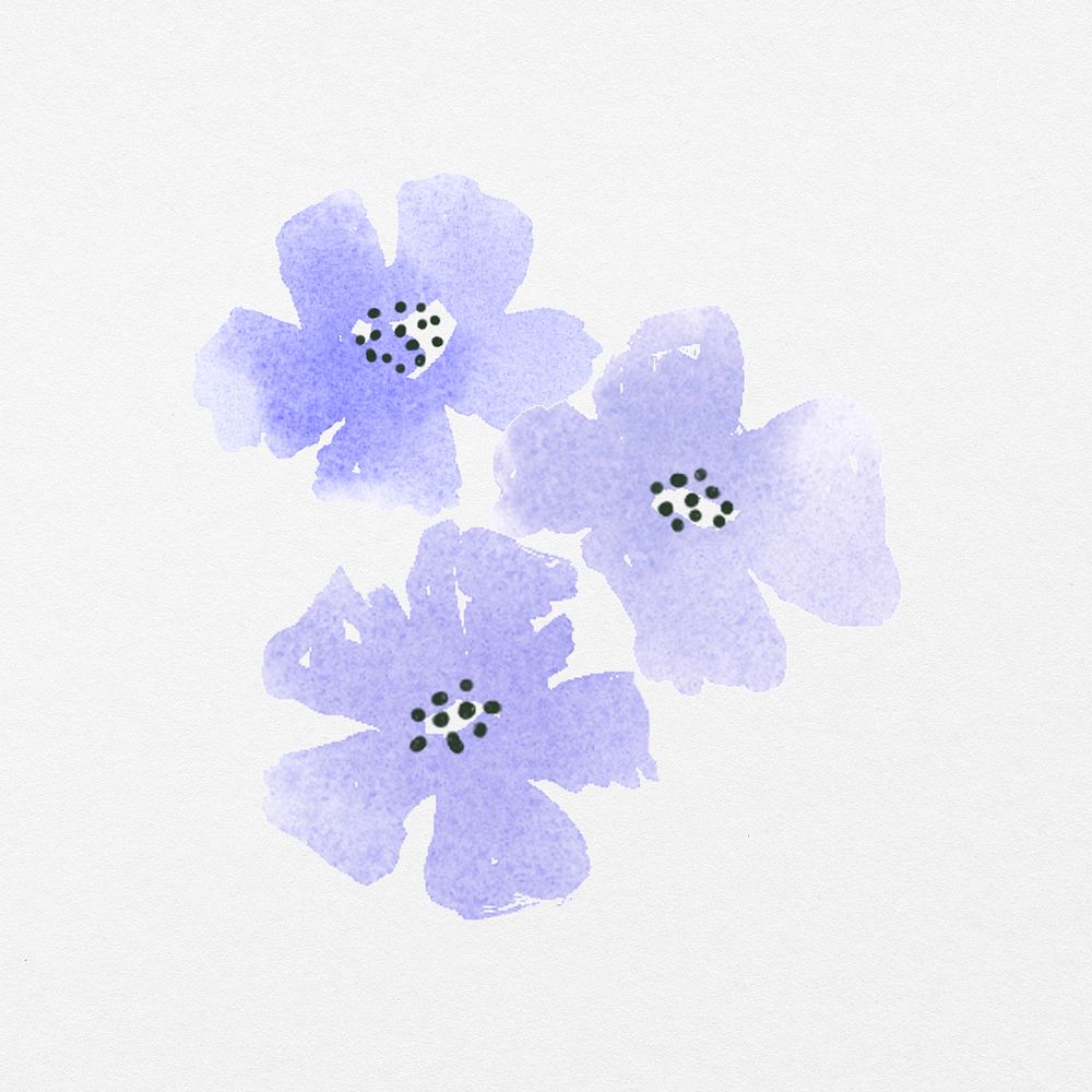 Cute blue flowers collage element, | Premium PSD - rawpixel