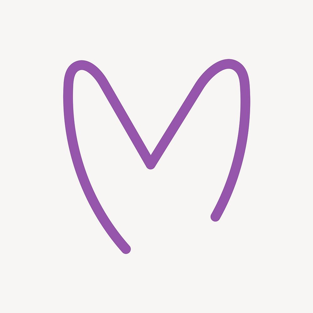 Purple heart doodle sticker, cute | Premium PSD - rawpixel