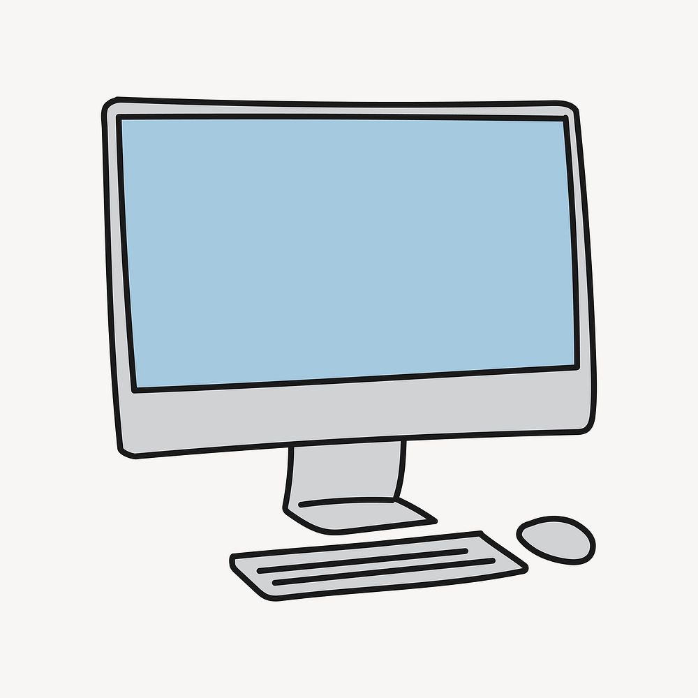 Computer screen doodle clipart, digital | Free Photo Illustration ...
