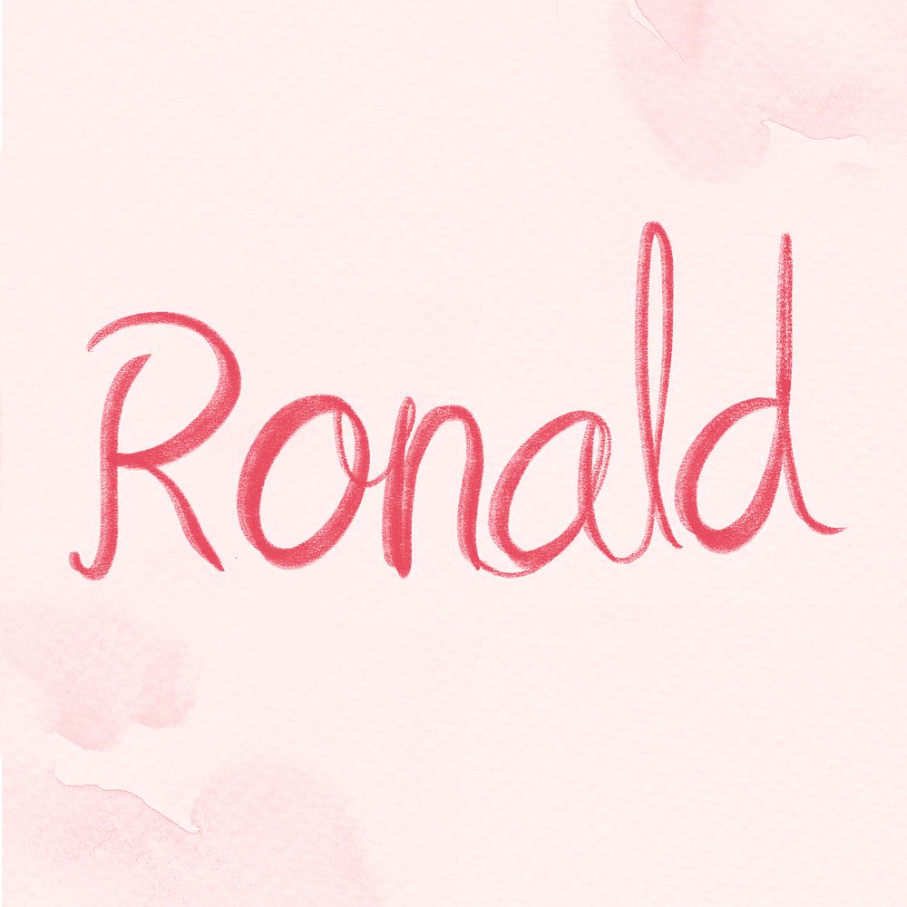 Ronald name psd word typography | Free PSD - rawpixel