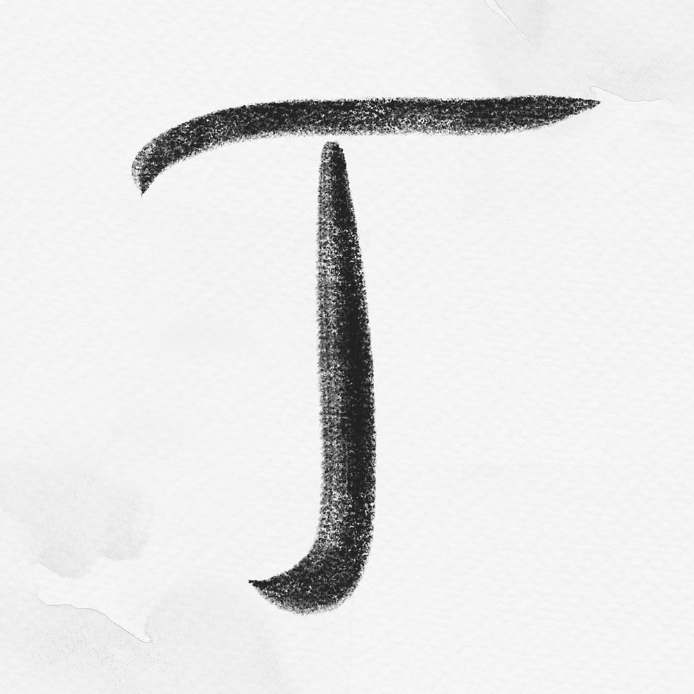 Calligraphy black letter t typography | Free Photo - rawpixel