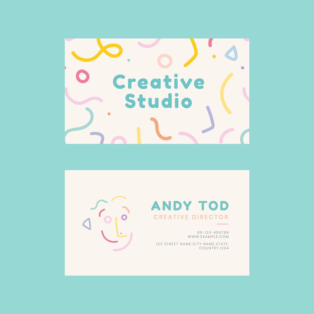 Editable name card template vector | Free Vector Template - rawpixel
