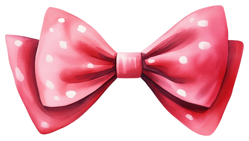 Pink Polka Dot Bow Clipart Transparent