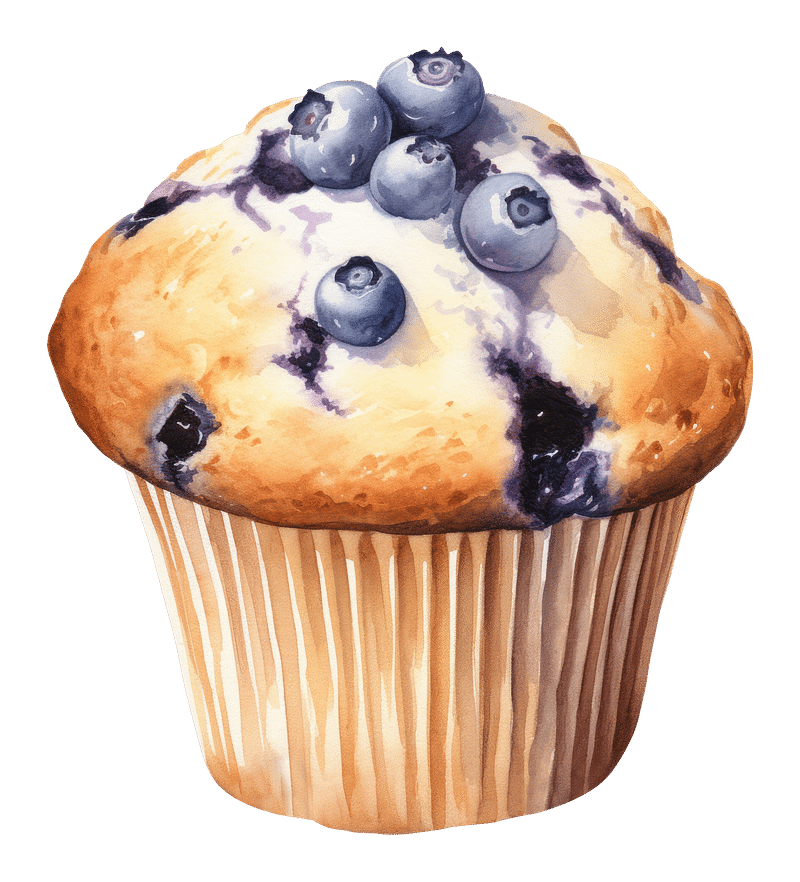 Blueberry Muffin Drawing