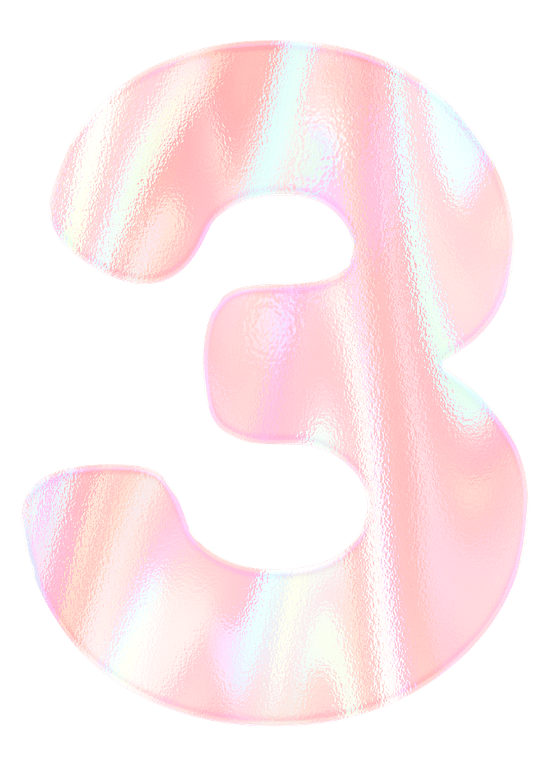 Pink Number 3 Clipart